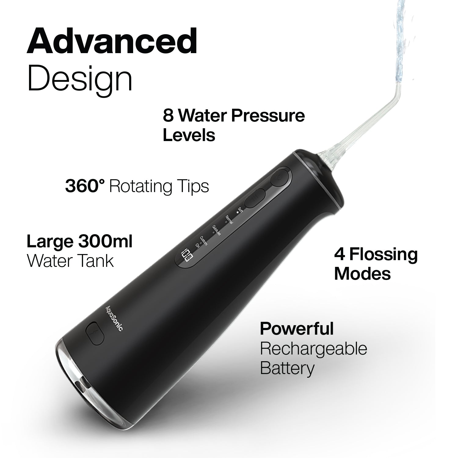 Elite Rechargeable Water Flosser with 4 Modes | AquaSonic