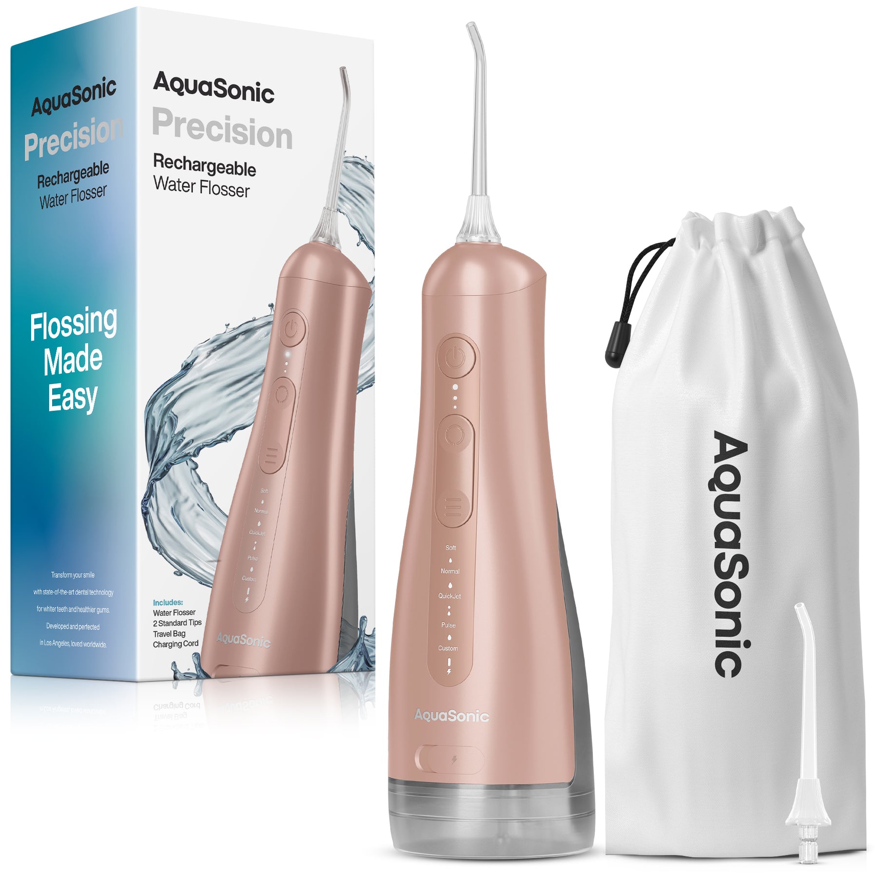 Precision Rechargeable Cordless Water Flosser – AquaSonic